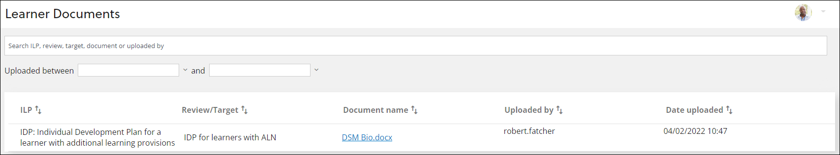 View learner documents as a tutor